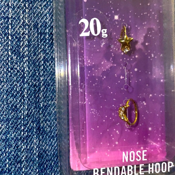 Hot Topic | Accessories | 2g Gold And Diamond Nose Bendable Hoop ...